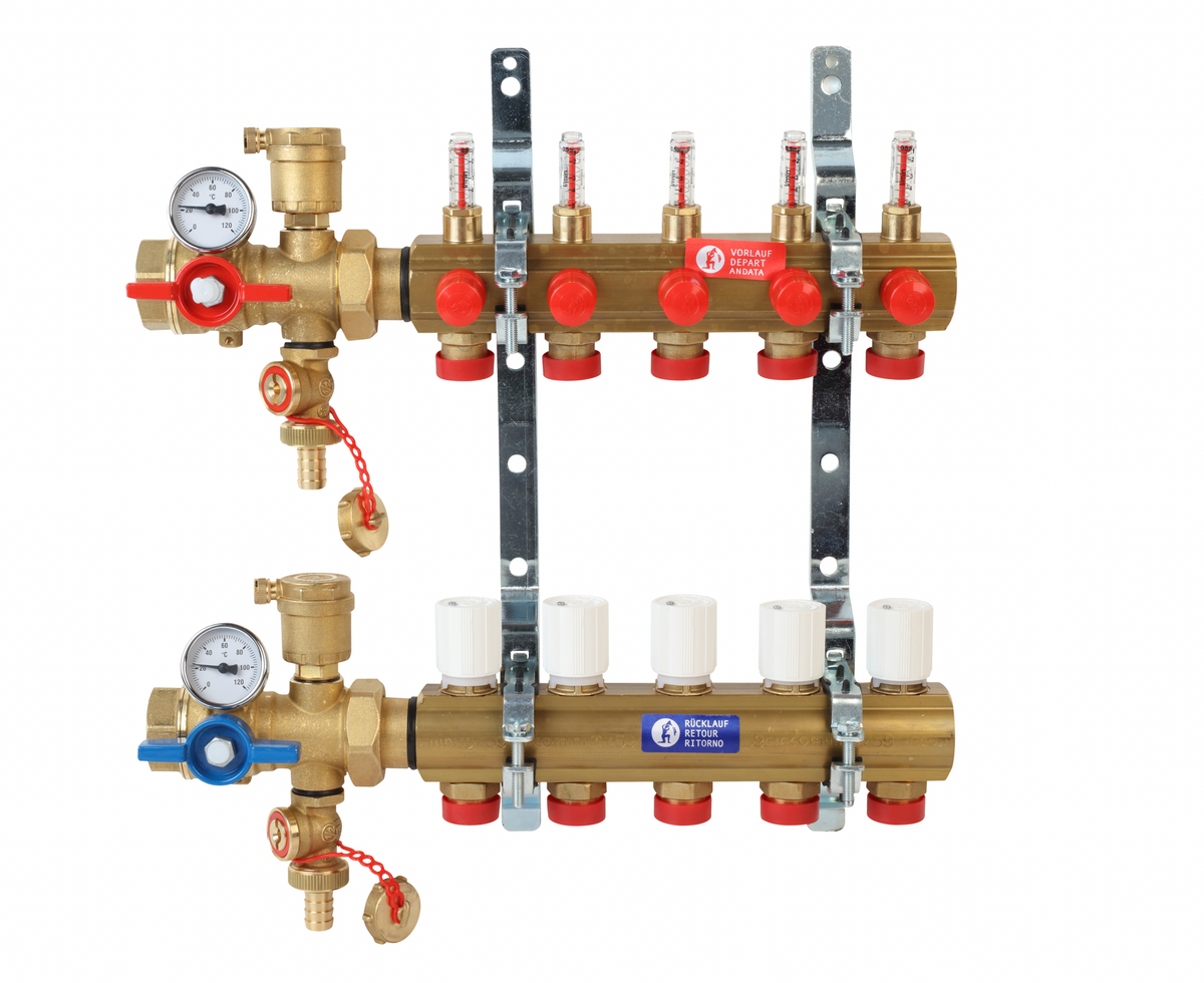 R553FK Preassembled brass manifold kit with flow meters — Elite ...